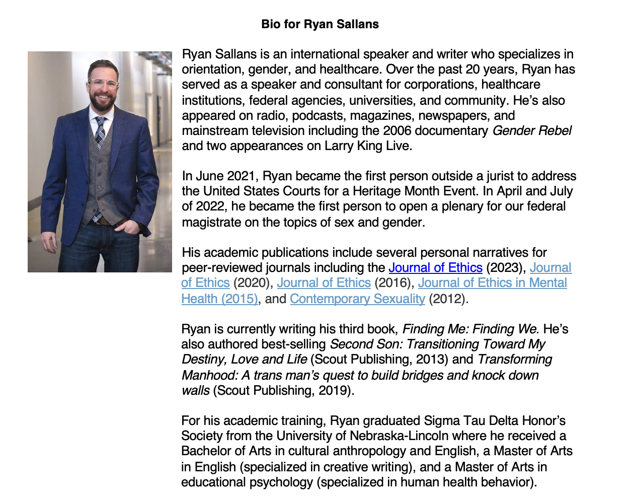 Gender Speaker | Ryan Sallans